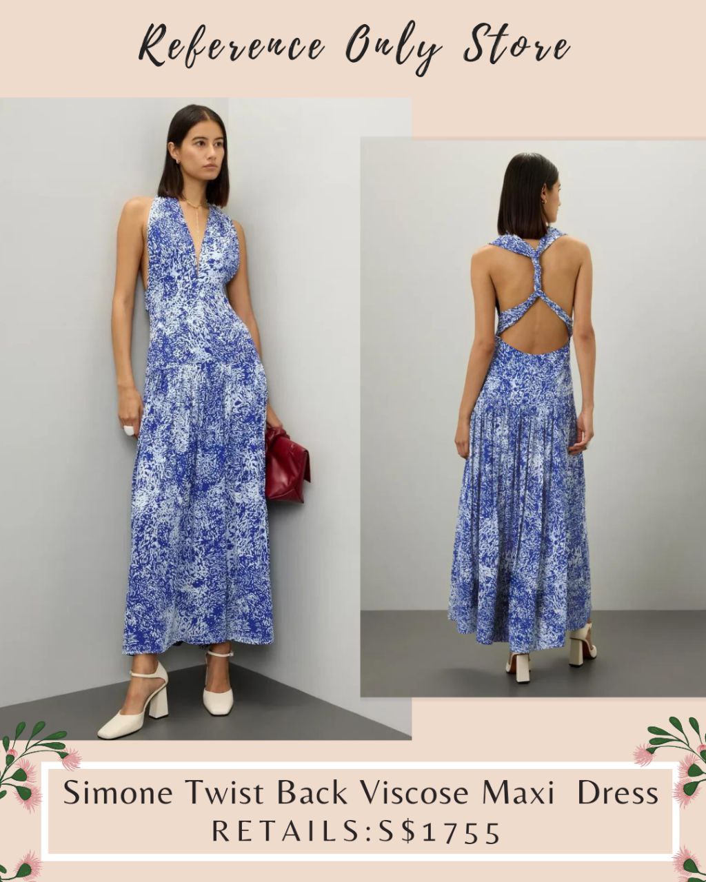 PS Simone Twist Back viscose Maxi dress – For Reference Store