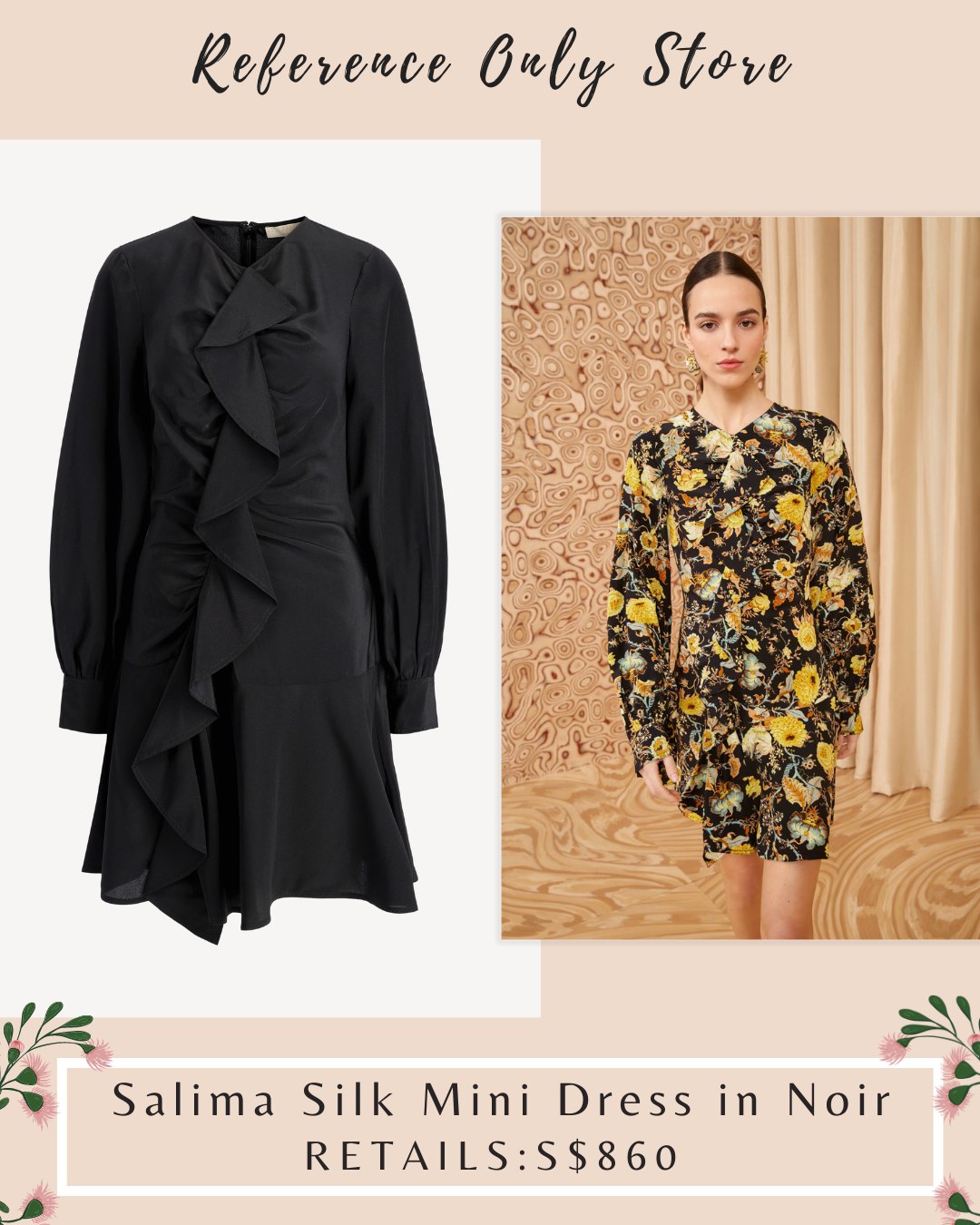 UJ Salima Silk Mini Dress in black noir – For Reference Store